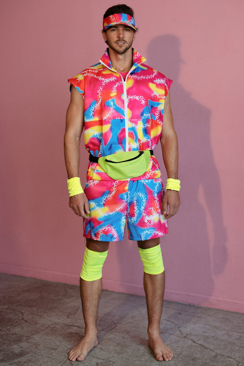 Mens Roller Skating Ken Costume, Neon Rollerblading Doll Costume